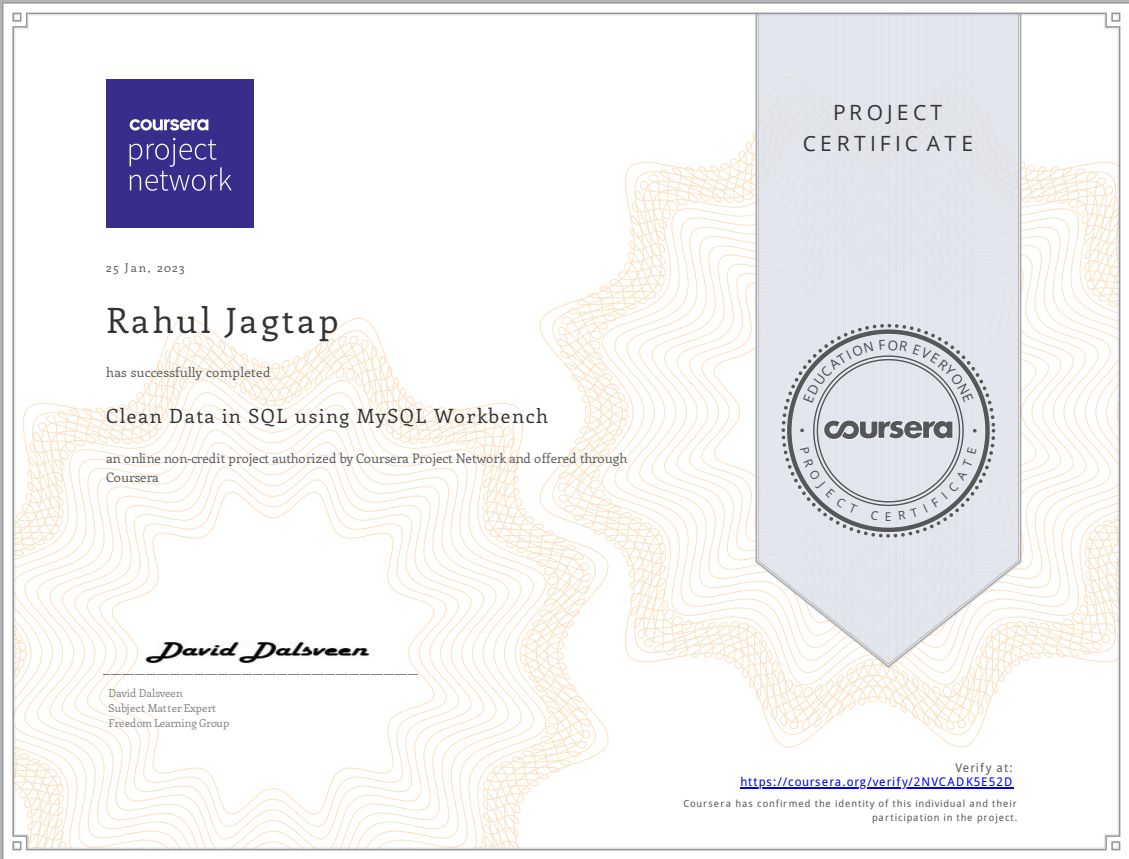 Rahul Jagtap on LinkedIn: #sql #mysql #datacleaning #datamanagement Rahul Jagtap on LinkedIn: #sql #mysql #datacleaning #datamanagement