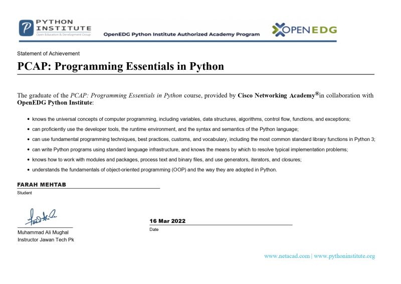 Farah Mehtab on LinkedIn: #python #programming #cisco #pakistan | 14 ... Farah Mehtab on LinkedIn: #python #programming #cisco #pakistan | 14 ...