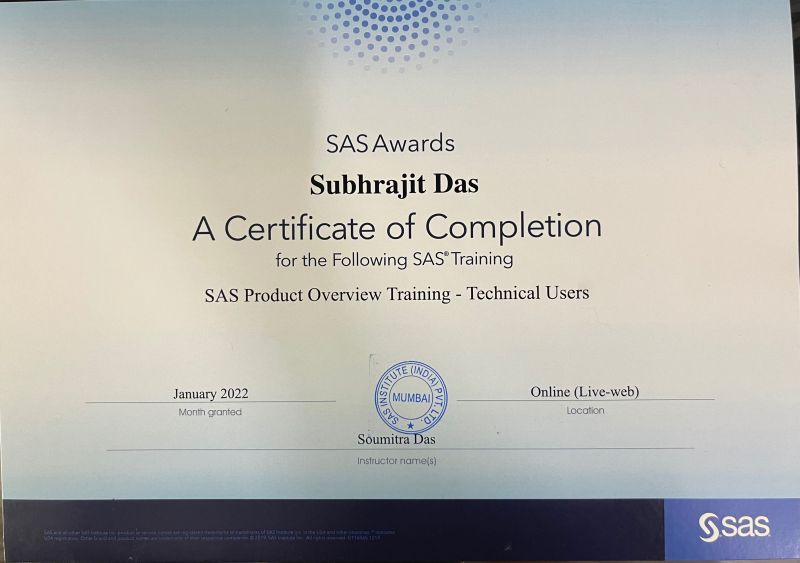 Subhrajit Das on LinkedIn: #sas #datasceince Subhrajit Das on LinkedIn: #sas #datasceince
