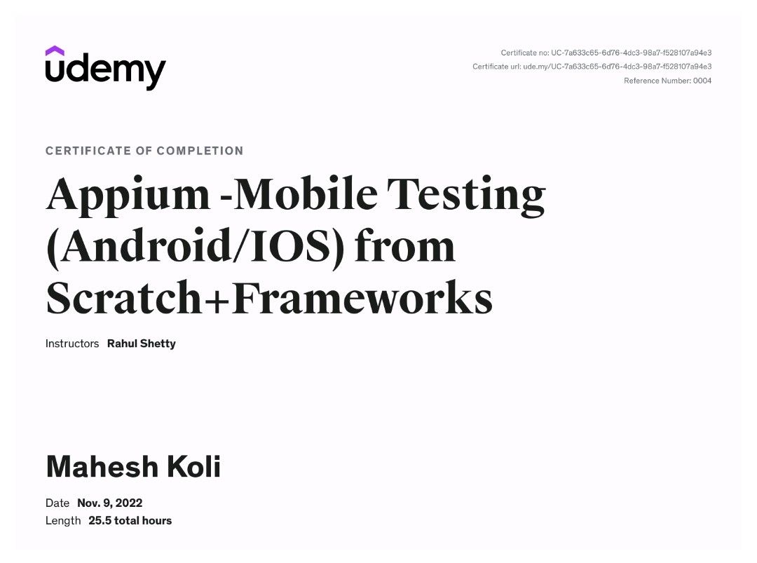 MAHESH KOLI on LinkedIn: #mobileautomation #appium MAHESH KOLI on LinkedIn: #mobileautomation #appium