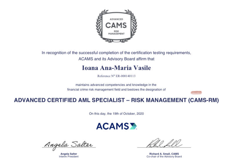 Ana-Maria Vasile, CAMS-RM, IRMCert on LinkedIn: #riskmanagement # ... Ana-Maria Vasile, CAMS-RM, IRMCert on LinkedIn: #riskmanagement # ...