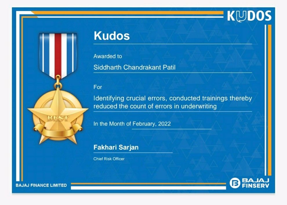Siddharth Patil on LinkedIn: Thank you...! Bajaj Finserv Siddharth Patil on LinkedIn: Thank you...! Bajaj Finserv