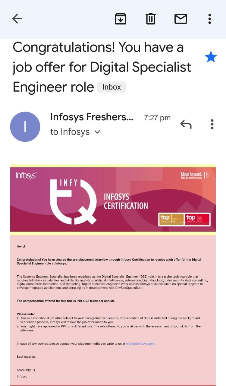 Sk Arif Mahammad on LinkedIn: #infytq #hackwithinfy #firstjob #offer # ... Sk Arif Mahammad on LinkedIn: #infytq #hackwithinfy #firstjob #offer # ...