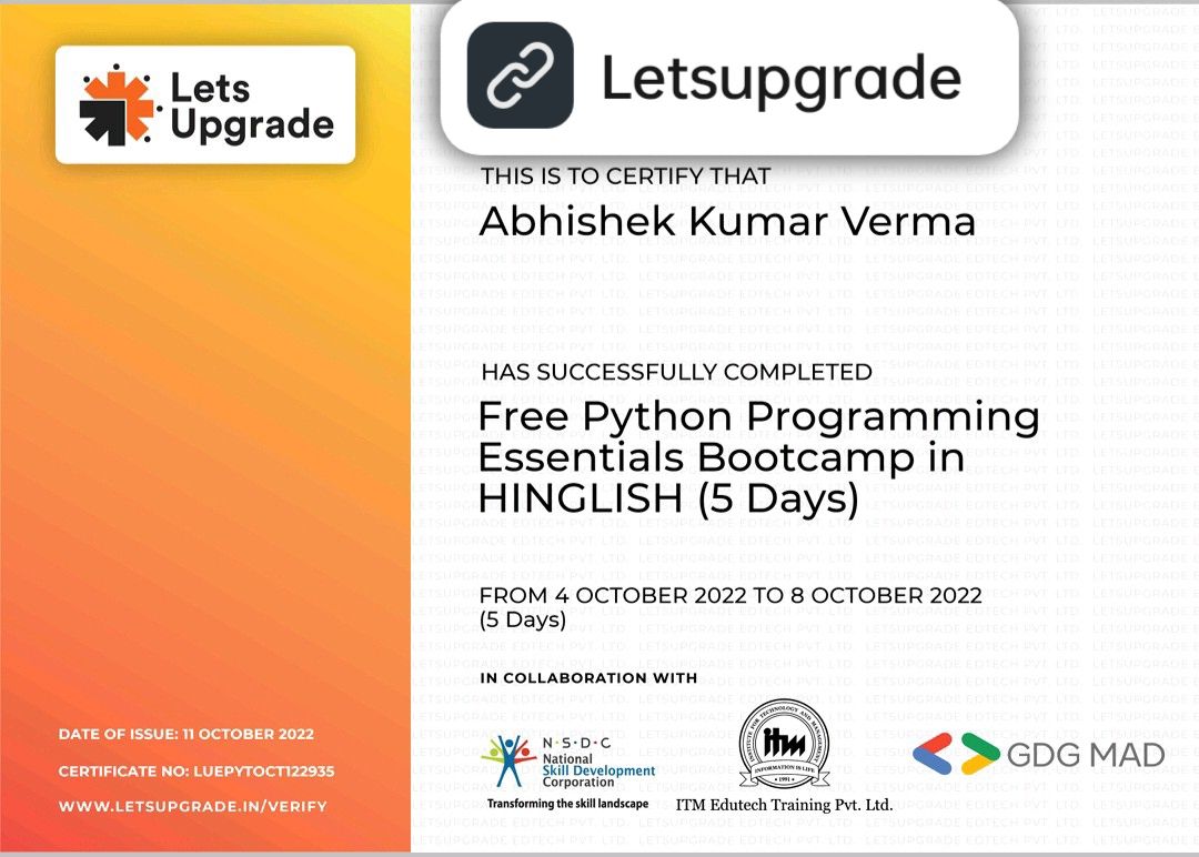 Abhishek Verma on LinkedIn: #python Abhishek Verma on LinkedIn: #python