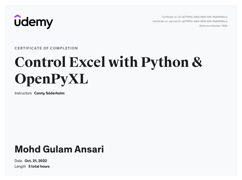 Mohd Gulam Ansari on LinkedIn: #pythoncoding #openpyxl #dataanalysis # ... Mohd Gulam Ansari on LinkedIn: #pythoncoding #openpyxl #dataanalysis # ...