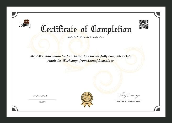 Aniruddha Kasar on LinkedIn: I have completed workshop with Jobaaj.com ... Aniruddha Kasar on LinkedIn: I have completed workshop with Jobaaj.com ...