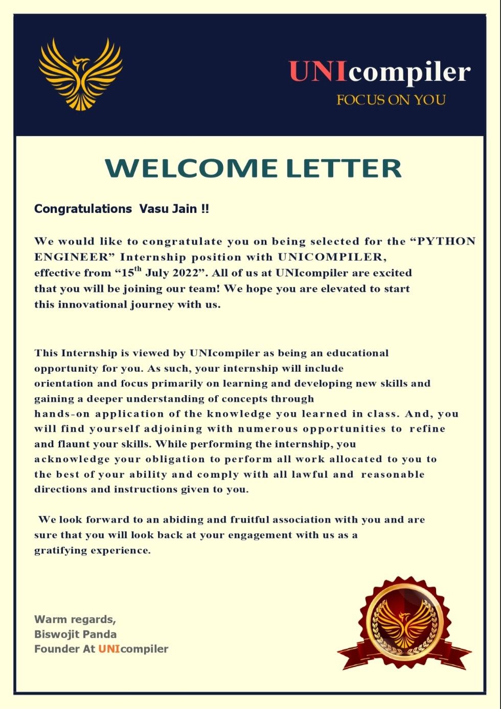 Vasu Jain on LinkedIn: #connections #pythonengineer #intern #unicompiler Vasu Jain on LinkedIn: #connections #pythonengineer #intern #unicompiler