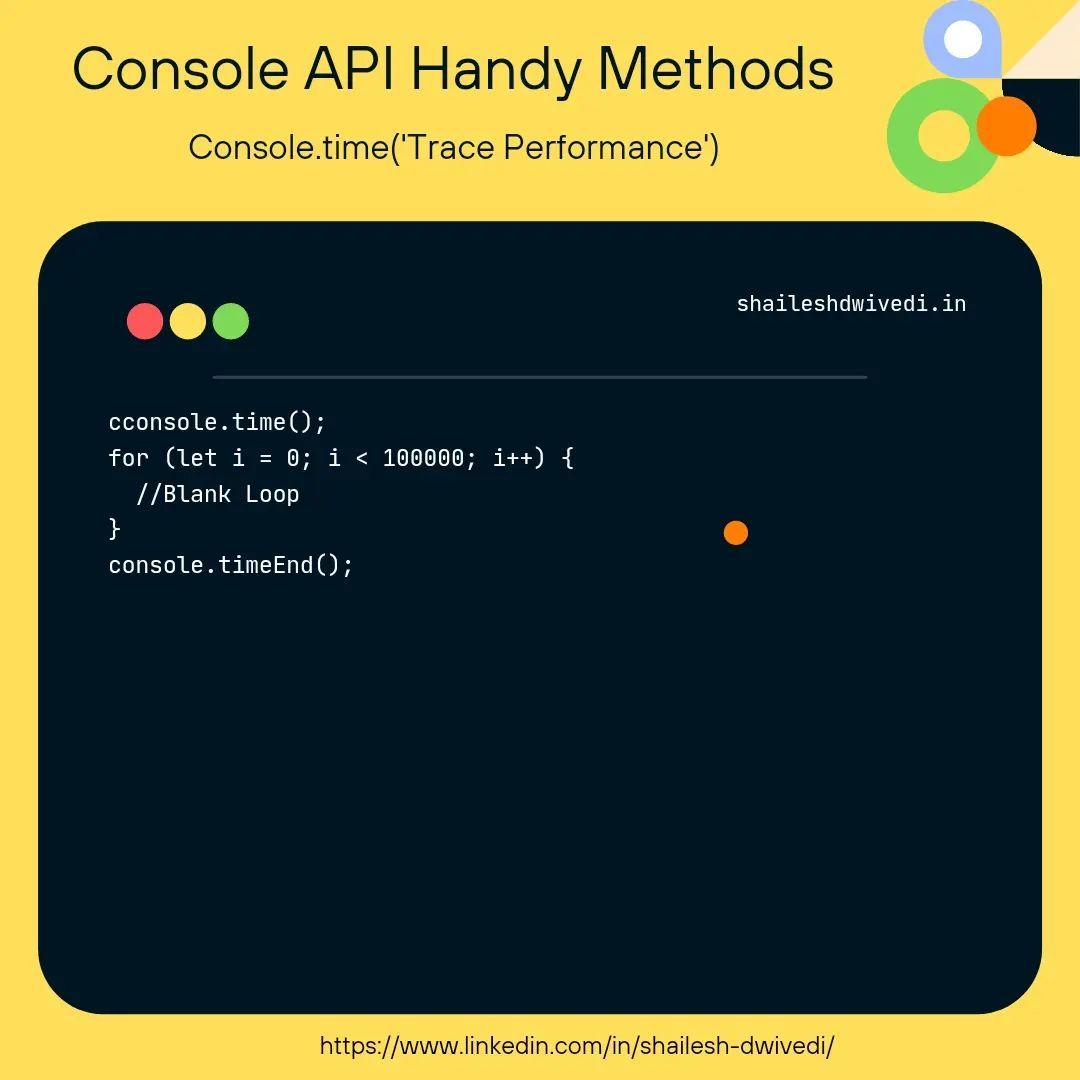 Shailesh Dwivedi on LinkedIn: Console.Time() Shailesh Dwivedi on LinkedIn: Console.Time()