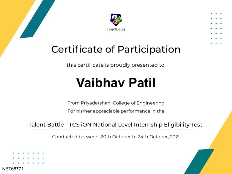 Vaibhav Patil on LinkedIn: #tcsion Vaibhav Patil on LinkedIn: #tcsion