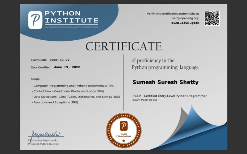 sumesh shetty on LinkedIn: #python #pythonprogramming #pcep | 11 comments sumesh shetty on LinkedIn: #python #pythonprogramming #pcep | 11 comments