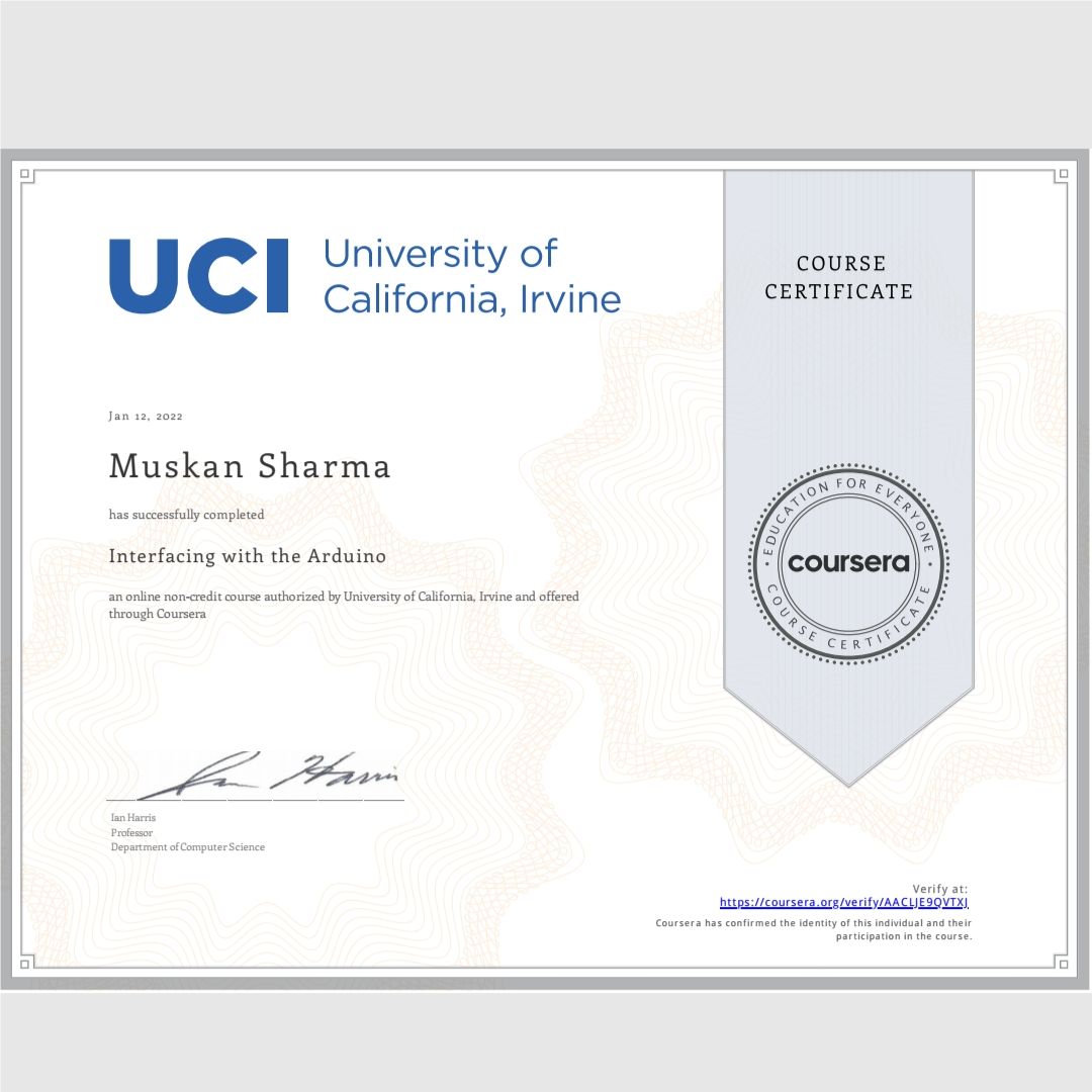 Muskan Sharma on LinkedIn: #coursera #iot #arduino Muskan Sharma on LinkedIn: #coursera #iot #arduino