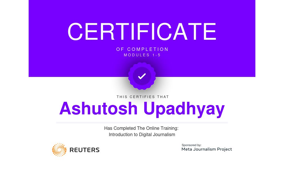 Dr.Ashutosh Upadhyay on LinkedIn: Completed Reuters course on Digital ... Dr.Ashutosh Upadhyay on LinkedIn: Completed Reuters course on Digital ...