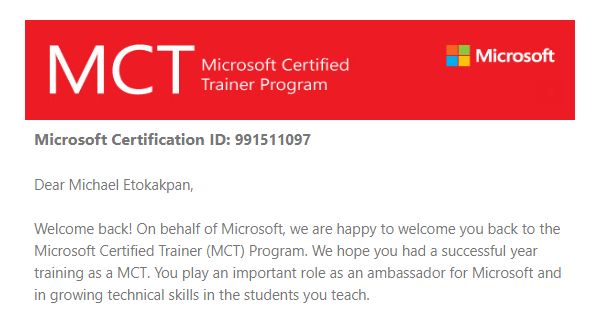 Michael Etokakpan on LinkedIn: #tech #microsoft #mct Michael Etokakpan on LinkedIn: #tech #microsoft #mct