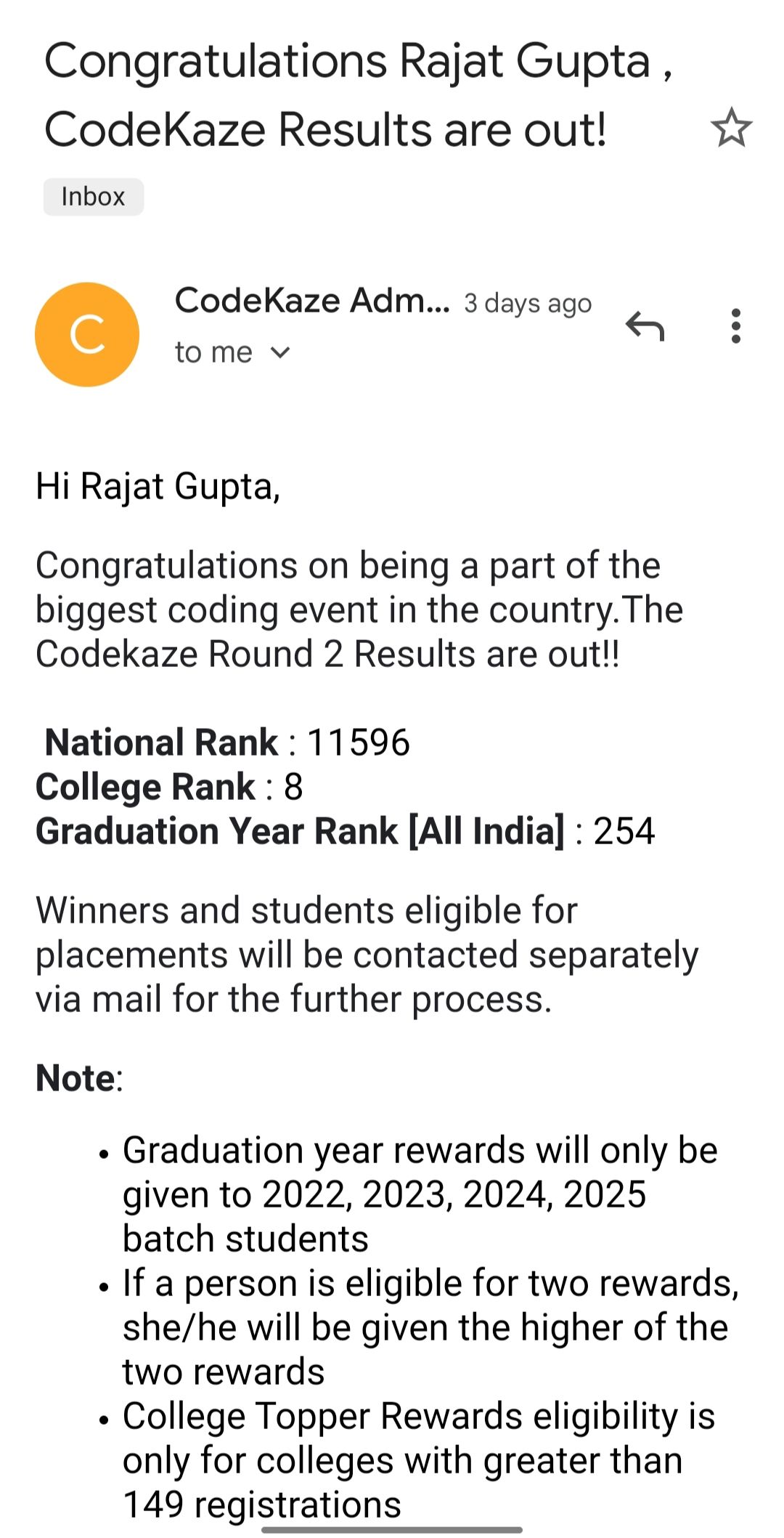 #codekaze #codingninjas #result #coding #learning | Rajat Gupta #codekaze #codingninjas #result #coding #learning | Rajat Gupta