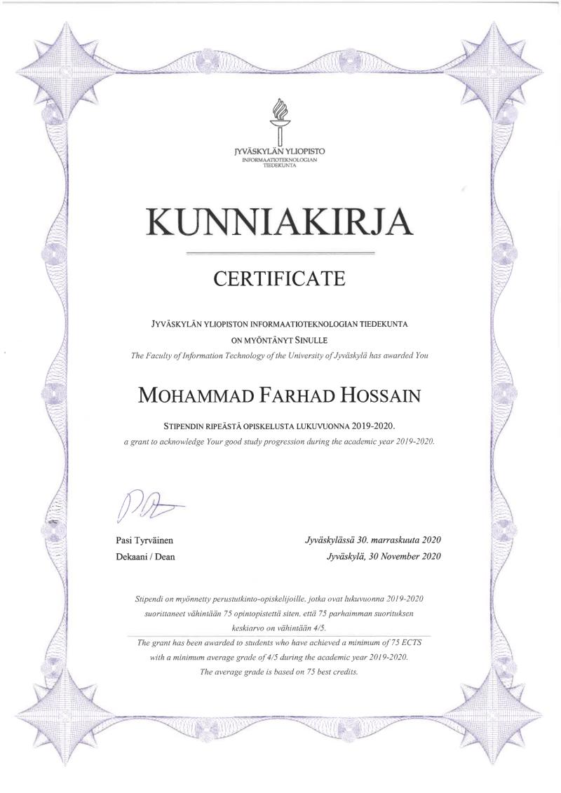Farhad Hossain on LinkedIn: Certificate of Completion - 75 ECTS in one ... Farhad Hossain on LinkedIn: Certificate of Completion - 75 ECTS in one ...
