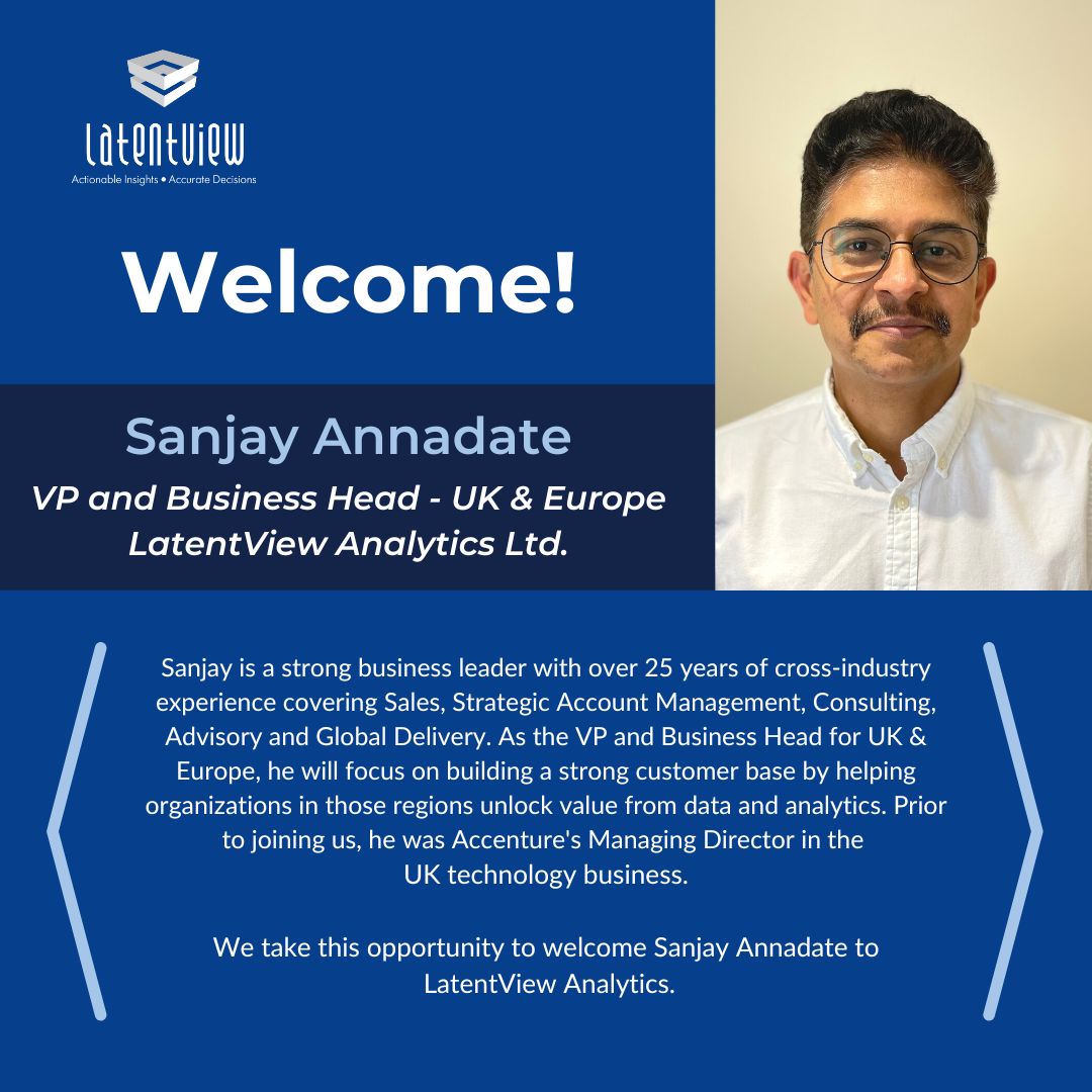LatentView Analytics on LinkedIn: Sanjay Annadate brings 25 years of ... LatentView Analytics on LinkedIn: Sanjay Annadate brings 25 years of ...