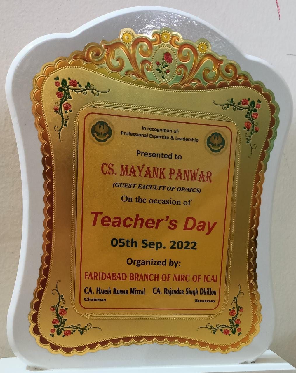 Felicitation by ICAI, Faridabad Branch on September 5, 2022. I am ... Felicitation by ICAI, Faridabad Branch on September 5, 2022. I am ...
