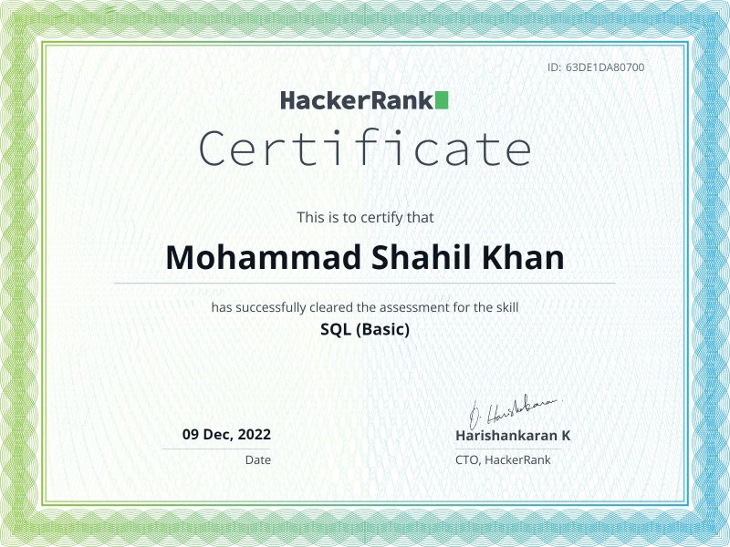 Mohammad Shahil Khan on LinkedIn: #sql #hackerrank Mohammad Shahil Khan on LinkedIn: #sql #hackerrank
