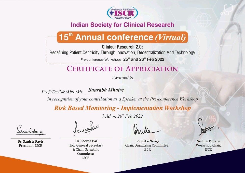 Saurabh Mhatre on LinkedIn: #iscr Saurabh Mhatre on LinkedIn: #iscr