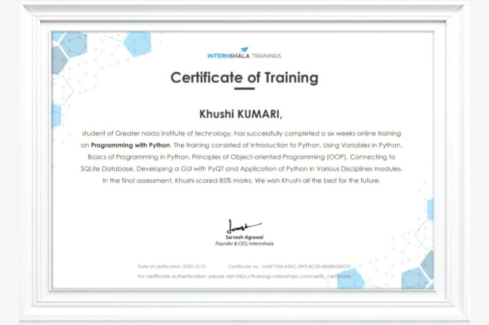 python programming | khushi kumari python programming | khushi kumari