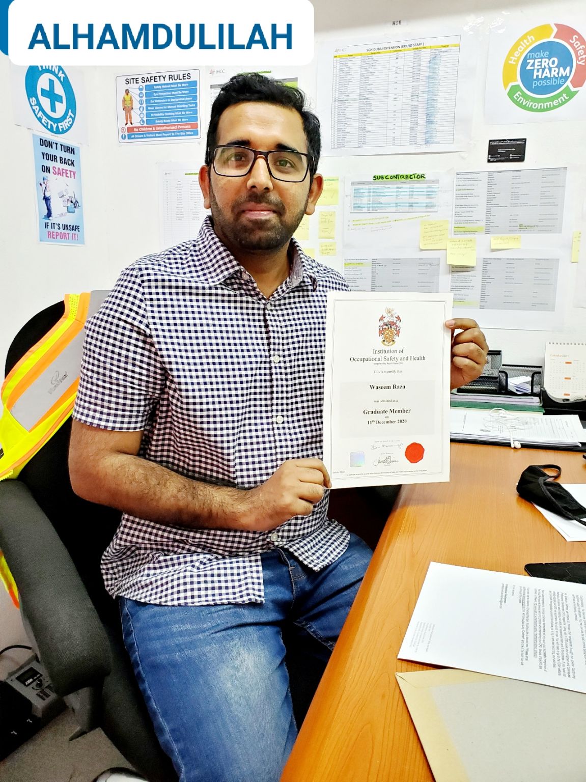Waseem Abbas Raza -GradIOSH on LinkedIn: Alhamdulilah, received my most ... Waseem Abbas Raza -GradIOSH on LinkedIn: Alhamdulilah, received my most ...