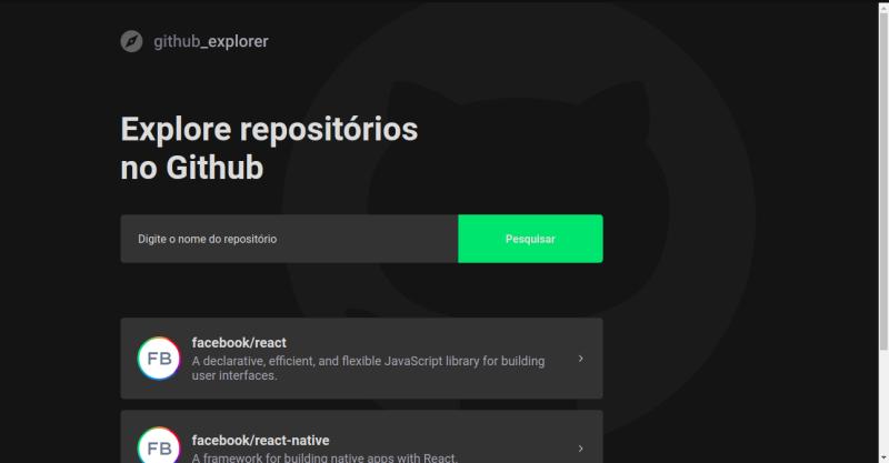 Github Explorer foi desenvolvido nas aulas sobre ReactJS do GoStack ... Github Explorer foi desenvolvido nas aulas sobre ReactJS do GoStack ...