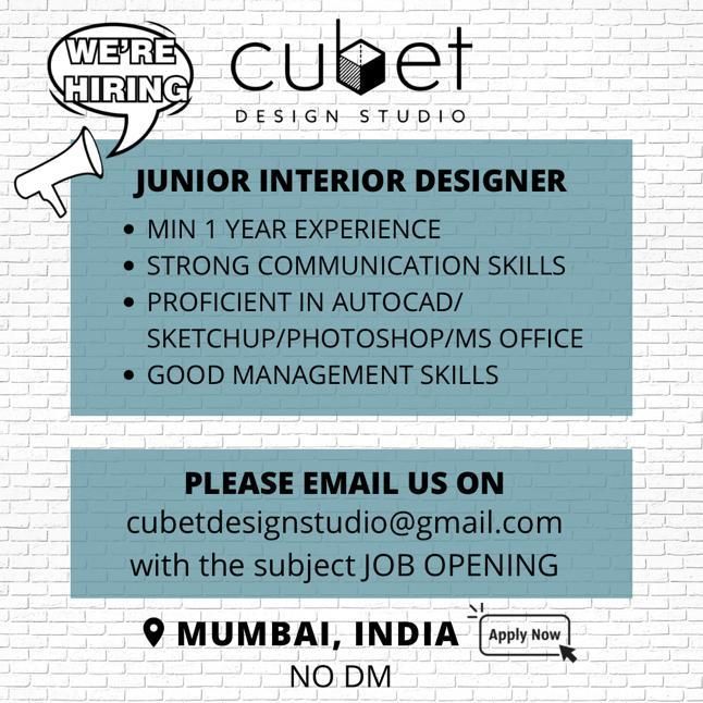 Shaily Shah on LinkedIn: WE ARE HIRING⚠️ Junior Interior Designer ... Shaily Shah on LinkedIn: WE ARE HIRING⚠️ Junior Interior Designer ...