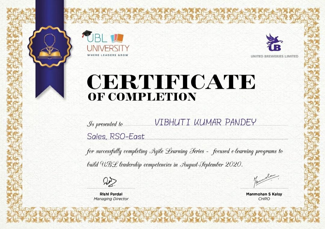 Vibhuti Kumar Pandey on LinkedIn: #ubluniversity #unitedbreweries #learning Vibhuti Kumar Pandey on LinkedIn: #ubluniversity #unitedbreweries #learning