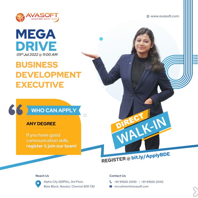 AVASOFT on LinkedIn: #career #bde #job #megadrive #directwalkin AVASOFT on LinkedIn: #career #bde #job #megadrive #directwalkin