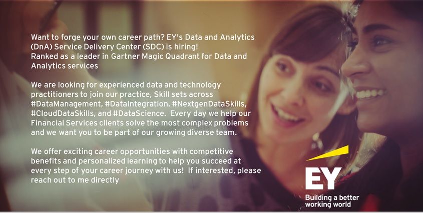 EY-SDC DnA is hiring. Grab the opportunity!!! | Omkar Khuntia EY-SDC DnA is hiring. Grab the opportunity!!! | Omkar Khuntia