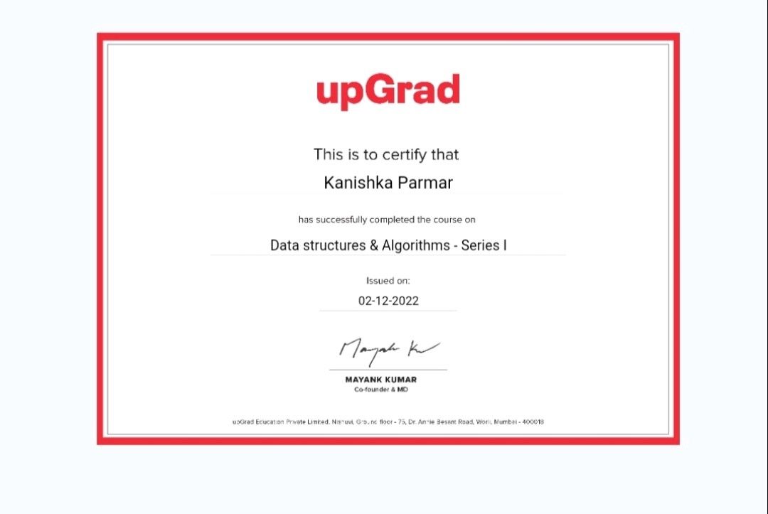 Kanishka Parmar on LinkedIn: #algorithms #datastructures #upgrade Kanishka Parmar on LinkedIn: #algorithms #datastructures #upgrade