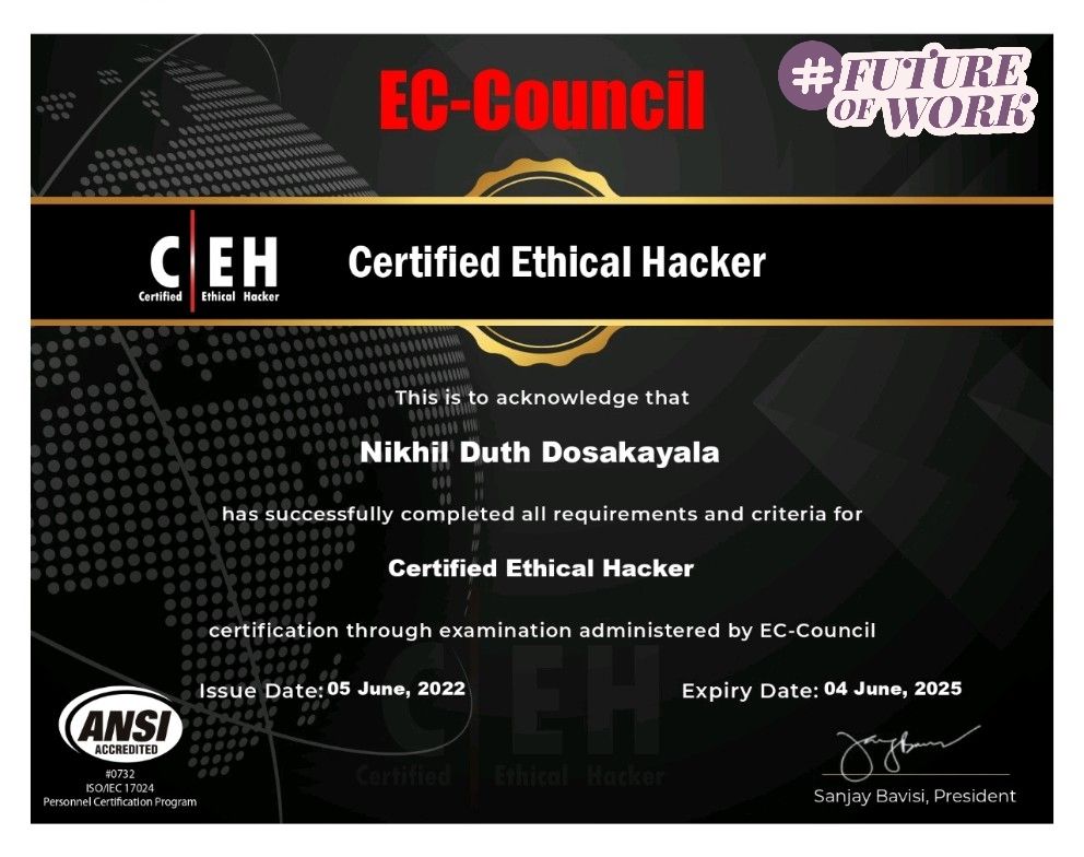 Nikhil Duth D. on LinkedIn: #eccouncil #cehv11 #ethicalhacking # ... Nikhil Duth D. on LinkedIn: #eccouncil #cehv11 #ethicalhacking # ...