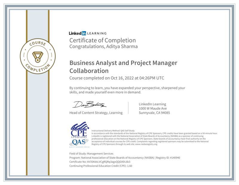 Aditya Sharma on LinkedIn: #business #linkedinlearning #projectmanager ... Aditya Sharma on LinkedIn: #business #linkedinlearning #projectmanager ...