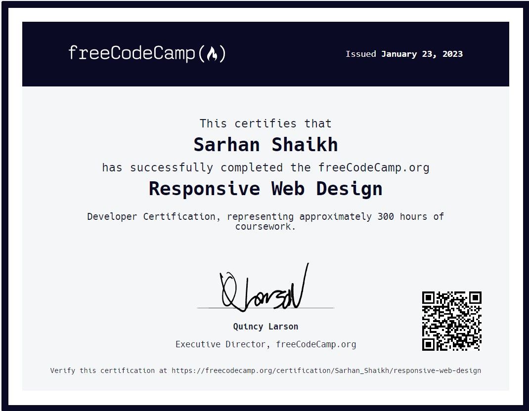 Sarhan Shaikh na LinkedIn: #html5 #css #javascript #freecodecamp # ... Sarhan Shaikh na LinkedIn: #html5 #css #javascript #freecodecamp # ...