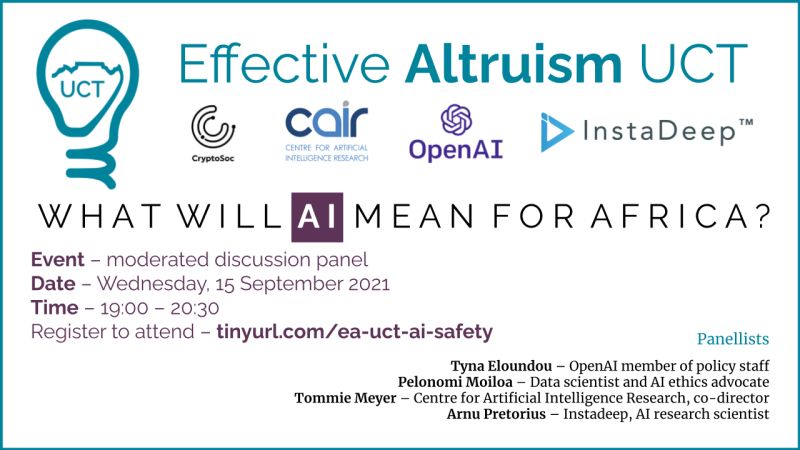 Pelonomi Moiloa on LinkedIn: Effective Altruism UCT is hosting a panel ... Pelonomi Moiloa on LinkedIn: Effective Altruism UCT is hosting a panel ...