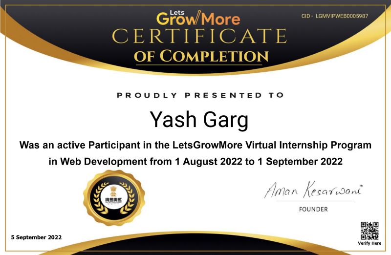 Yash Garg on LinkedIn: #connections #internship #intern #letsgrowmore # ... Yash Garg on LinkedIn: #connections #internship #intern #letsgrowmore # ...
