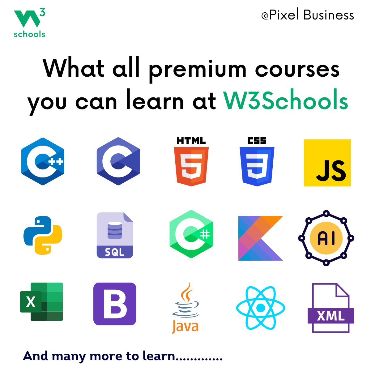 Pixel Business on LinkedIn: #courses #programming #coding #w3schools ... Pixel Business on LinkedIn: #courses #programming #coding #w3schools ...