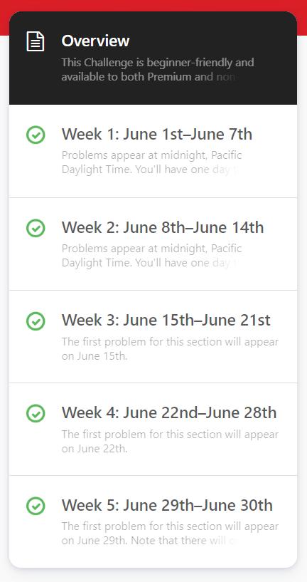 Successfully completed leetcode june challenge. | Sankalp Srivastava Successfully completed leetcode june challenge. | Sankalp Srivastava