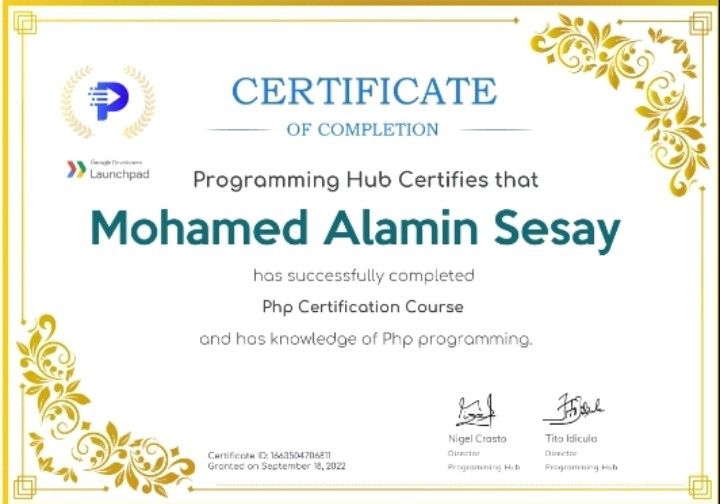 Mohamed Alamin Sesay on LinkedIn: #programming #webdeveloper #php Mohamed Alamin Sesay on LinkedIn: #programming #webdeveloper #php