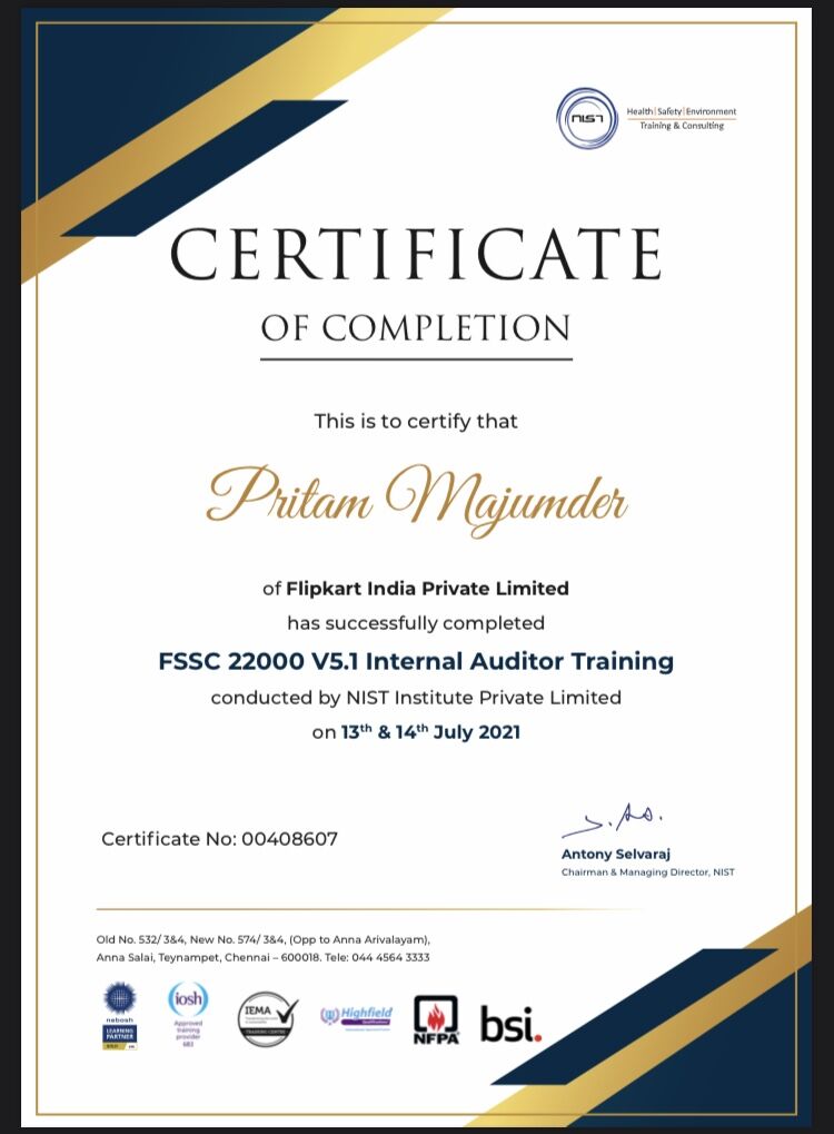 PRITAM MAJUMDER on LinkedIn: #flipkartindia #nist PRITAM MAJUMDER on LinkedIn: #flipkartindia #nist