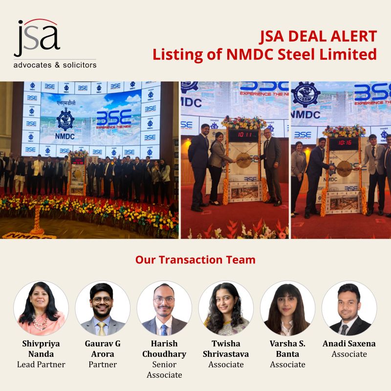 Gaurav G. Arora on LinkedIn: Listing of NMDC Steel Limited - JSA Gaurav G. Arora on LinkedIn: Listing of NMDC Steel Limited - JSA