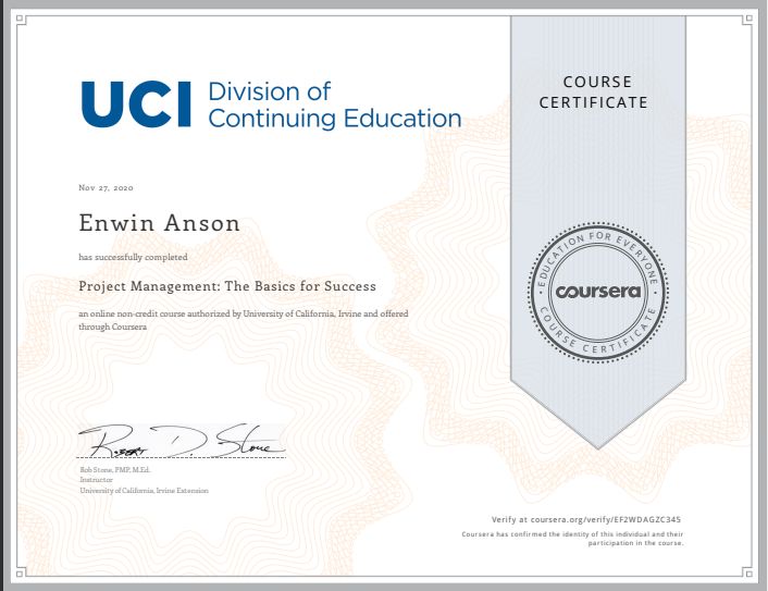 Enwin Anson on LinkedIn: Certificate of completion of the course ... Enwin Anson on LinkedIn: Certificate of completion of the course ...