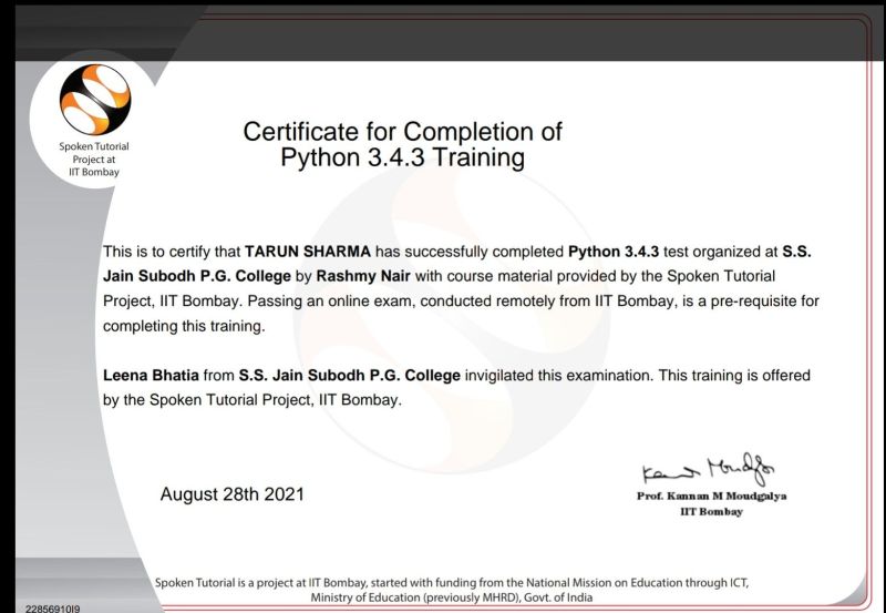 Tarun Sharma on LinkedIn: #iitbombay #pythonprogramminglanguage # ... Tarun Sharma on LinkedIn: #iitbombay #pythonprogramminglanguage # ...