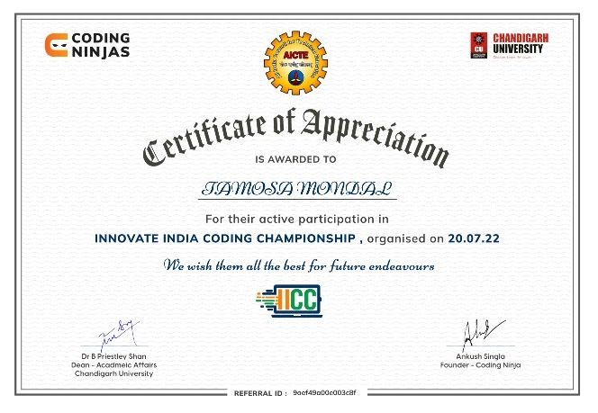 TAMOSA MONDAL on LinkedIn: #connections #certificate #coding # ... TAMOSA MONDAL on LinkedIn: #connections #certificate #coding # ...