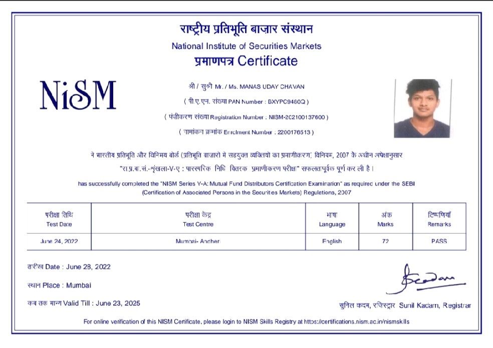 Manas Chavan on LinkedIn: #nism #nse #nseit #mutualfunds Manas Chavan on LinkedIn: #nism #nse #nseit #mutualfunds