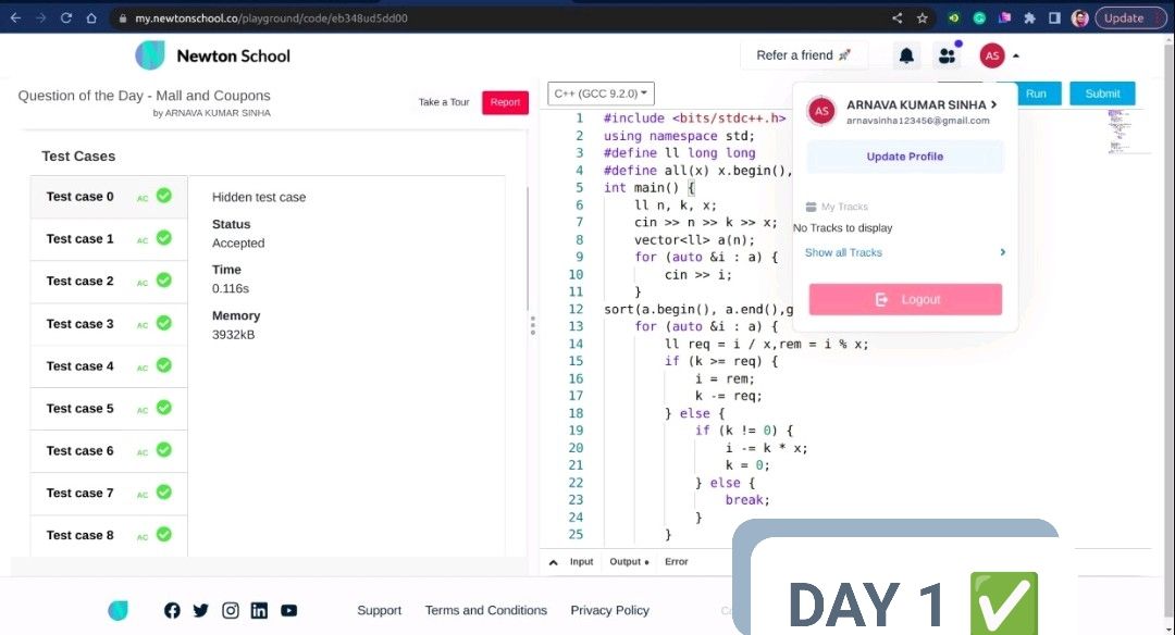 Arnava Sinha on LinkedIn: #c_plus_plus #cplusplus #day1 #30daysofcode # ... Arnava Sinha on LinkedIn: #c_plus_plus #cplusplus #day1 #30daysofcode # ...