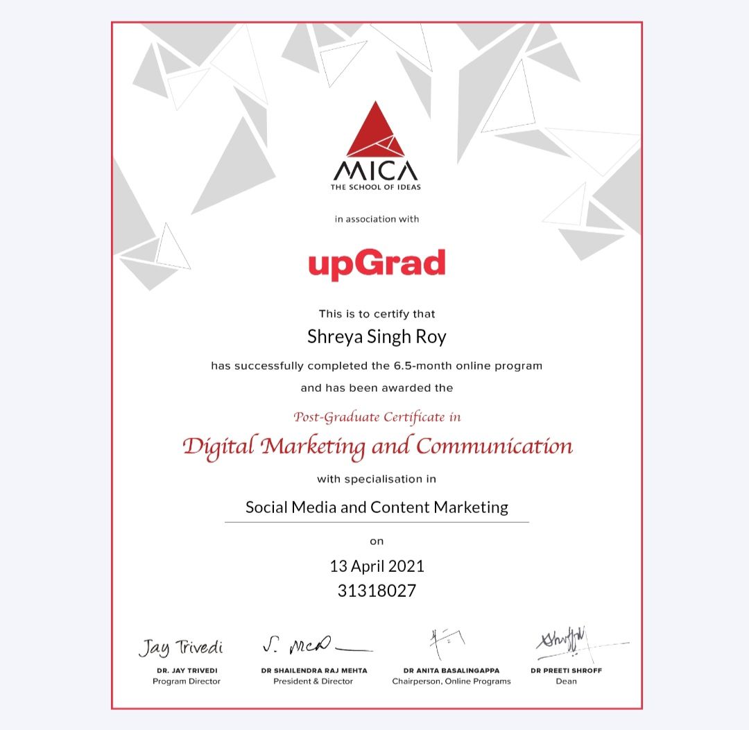 Shreya Singh Roy on LinkedIn: Finally got this! Shreya Singh Roy on LinkedIn: Finally got this!