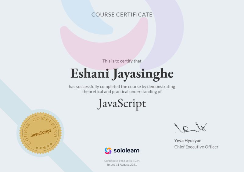 Eshani Jayasinghe on LinkedIn: # Sololearn # JavaScript Eshani Jayasinghe on LinkedIn: # Sololearn # JavaScript