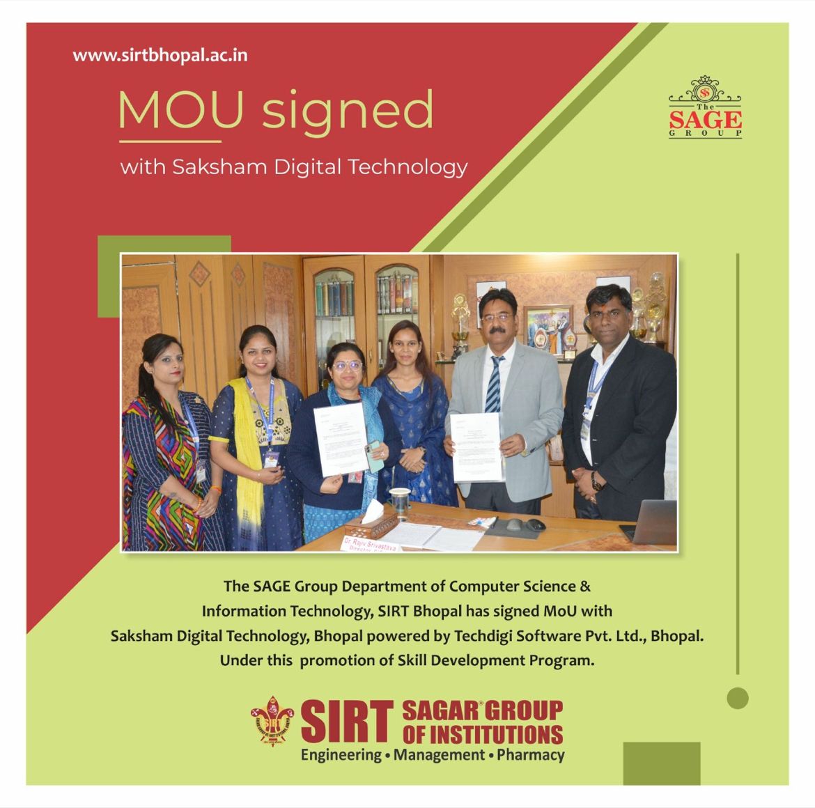 Saksham Digital Technology on LinkedIn: MOU between SIRT College and ... Saksham Digital Technology on LinkedIn: MOU between SIRT College and ...