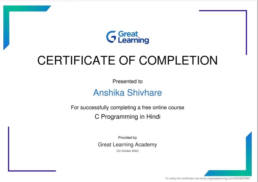 Anshika Shivhare on LinkedIn: #cprogramming #greatlearning #programming ... Anshika Shivhare on LinkedIn: #cprogramming #greatlearning #programming ...